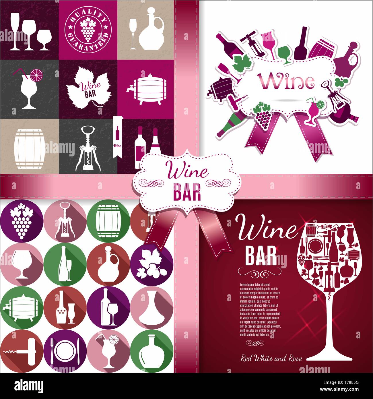 Wine set of layout for menu, restaurant, bar Stock Vector Image & Art ...