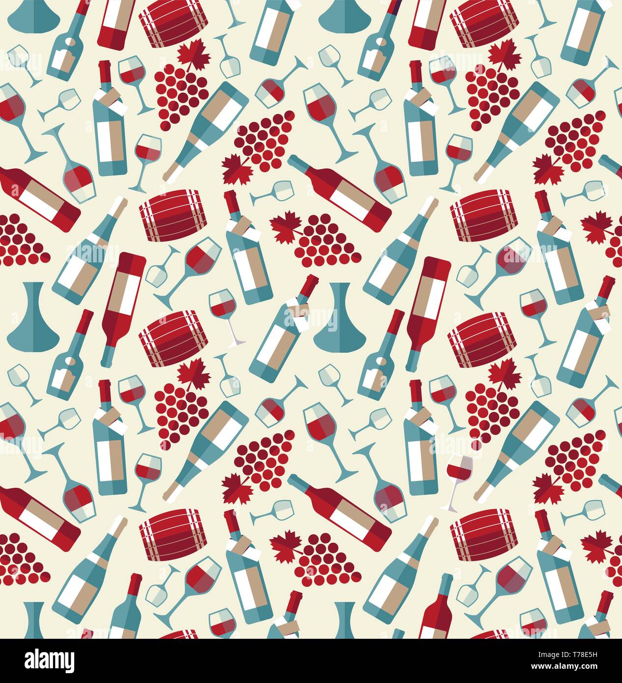 Wine seamless pattern with biootle and glass. Seamless texture for ...