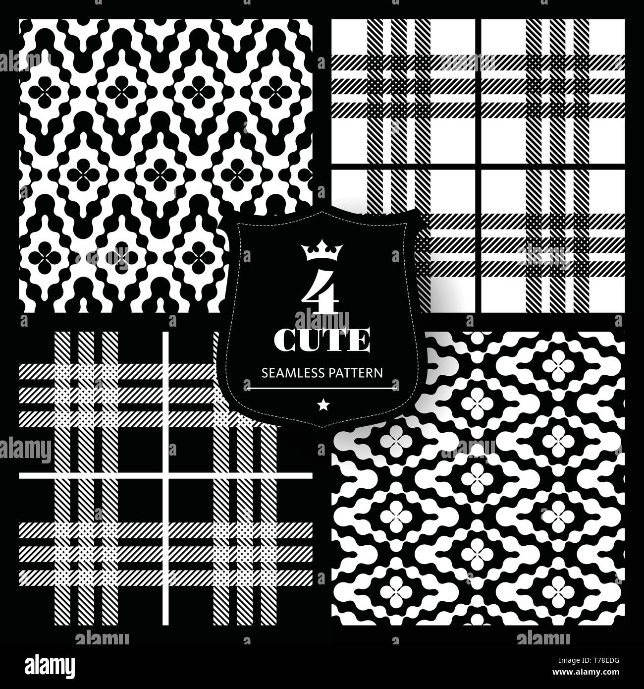 Seamless set fabric pattern Stock Vector Image & Art - Alamy