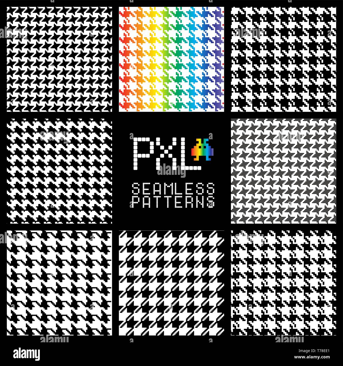 Seamless fashion pattern of pixel style. Trend texture for textile ...