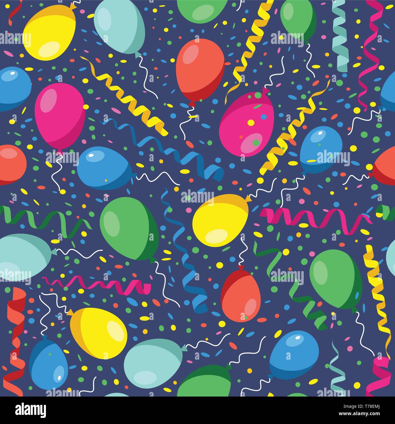 Colorful seamless pattern of birthday party with colors balloons.Vector ...