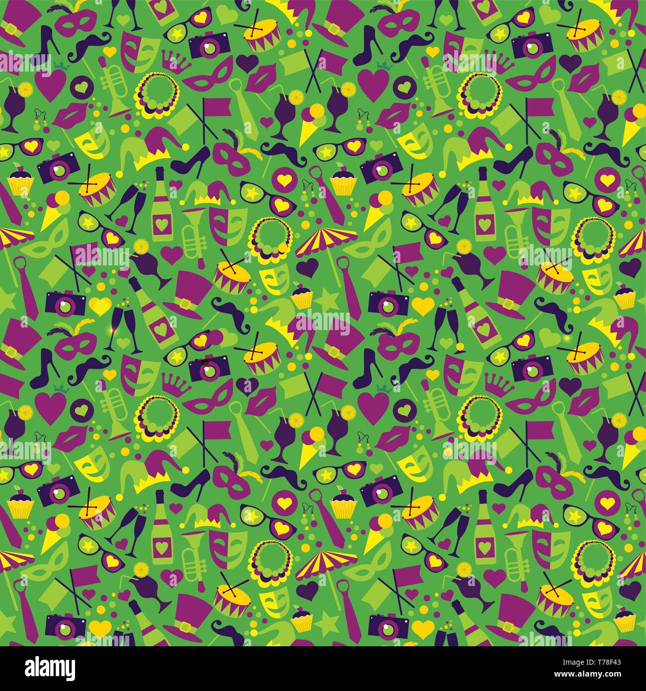 Bright vector carnival icons. Seamless pattern Stock Vector Image & Art ...