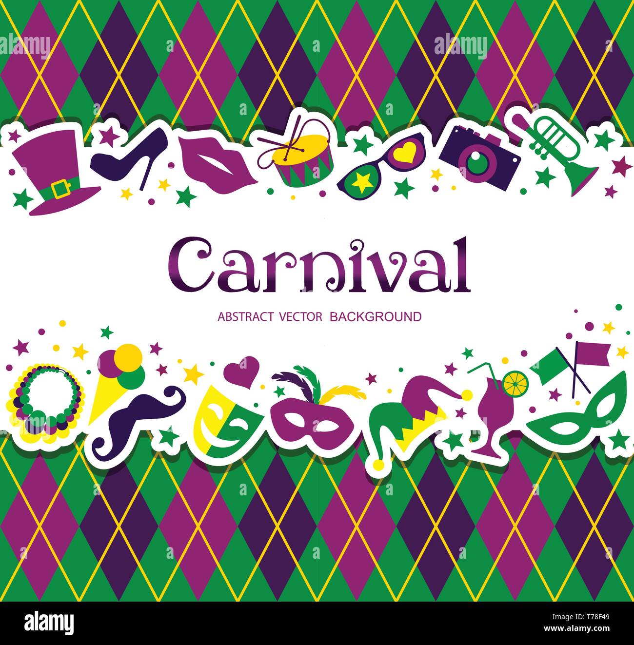 Bright vector carnival background and sign Welcome to Carnival Stock ...