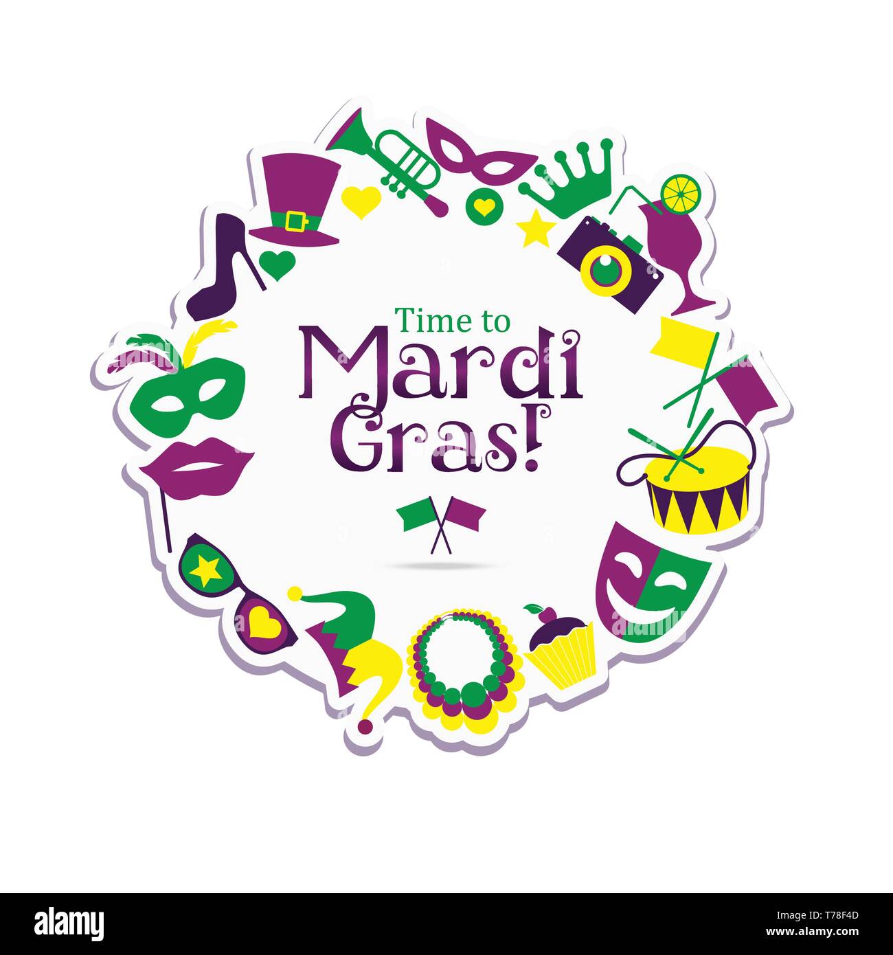 Bright vector carnival icons and sign Welcome to Carnival Stock Vector ...