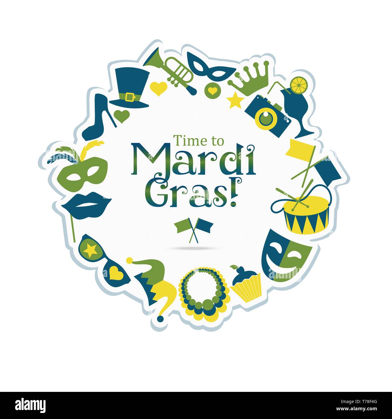 Bright vector carnival icons and sign Welcome to Carnival Stock Vector ...