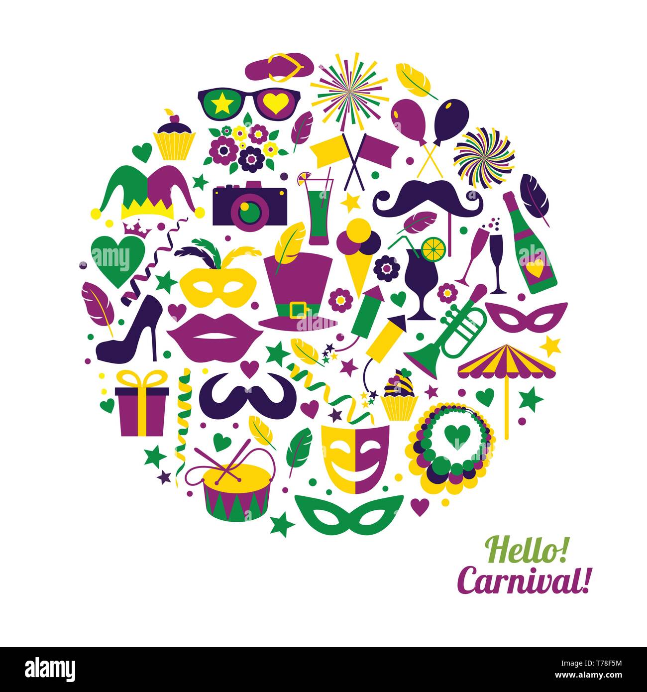 Carnival vector illustration in circle Stock Vector Image & Art - Alamy