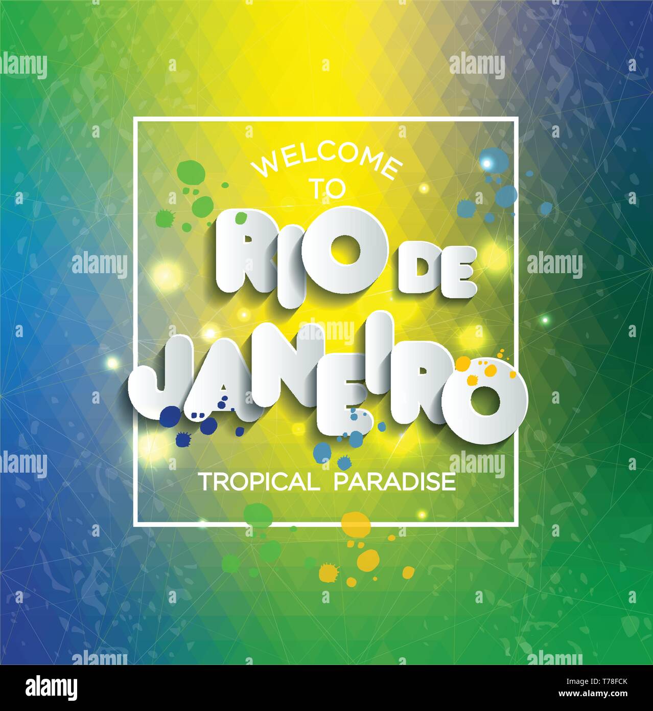 Illustration of Rio de Janeiro from Brazil vacation on color background ...