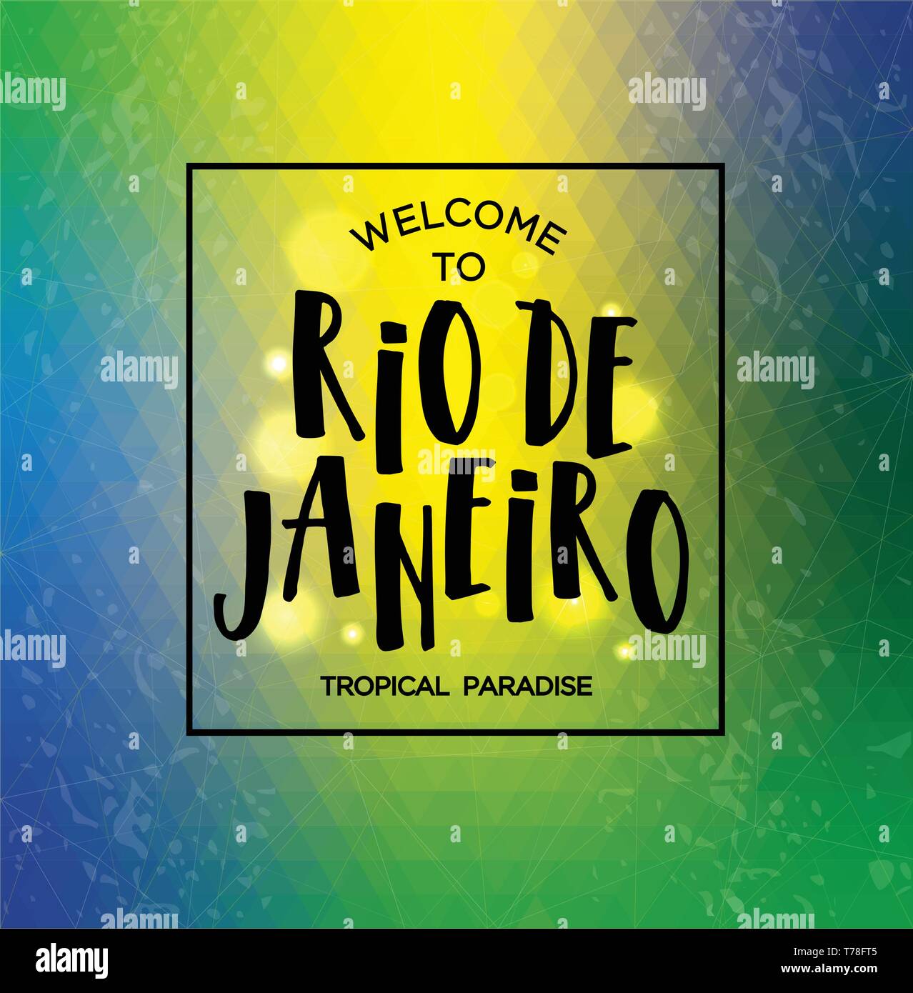 Illustration of Rio de Janeiro from Brazil vacation on color background ...