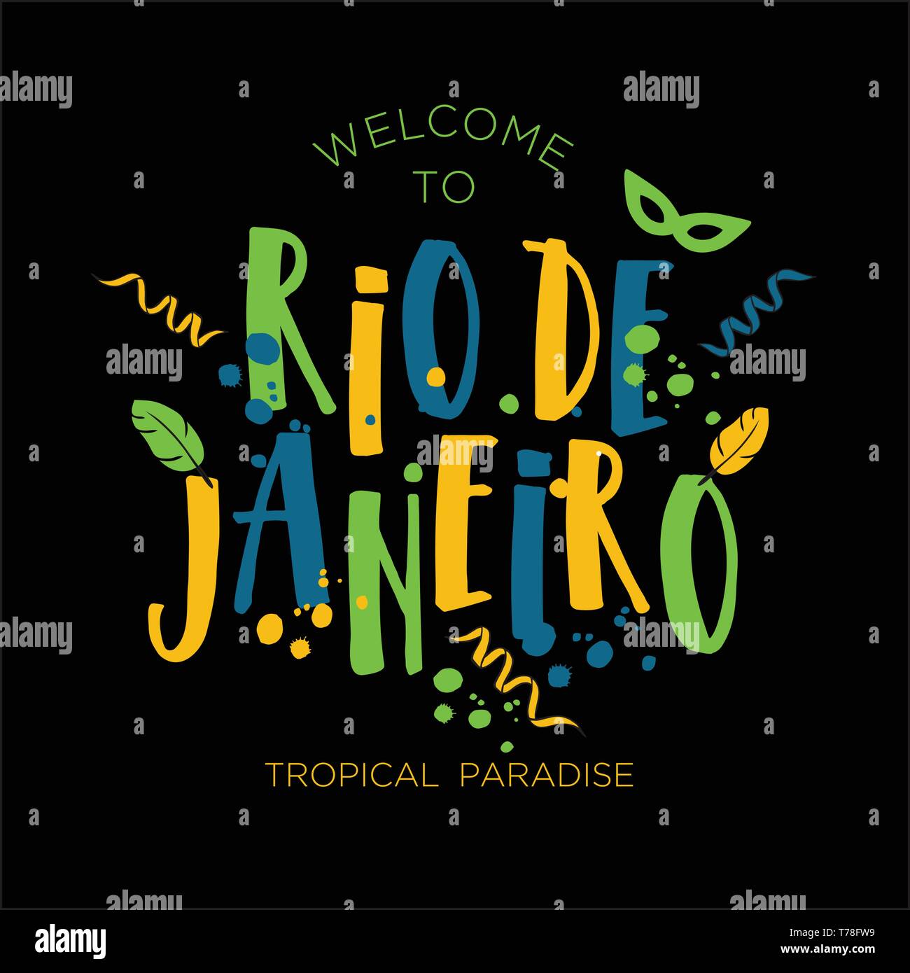 Illustration of Rio de Janeiro Carnival from Brazil vacation of colors ...