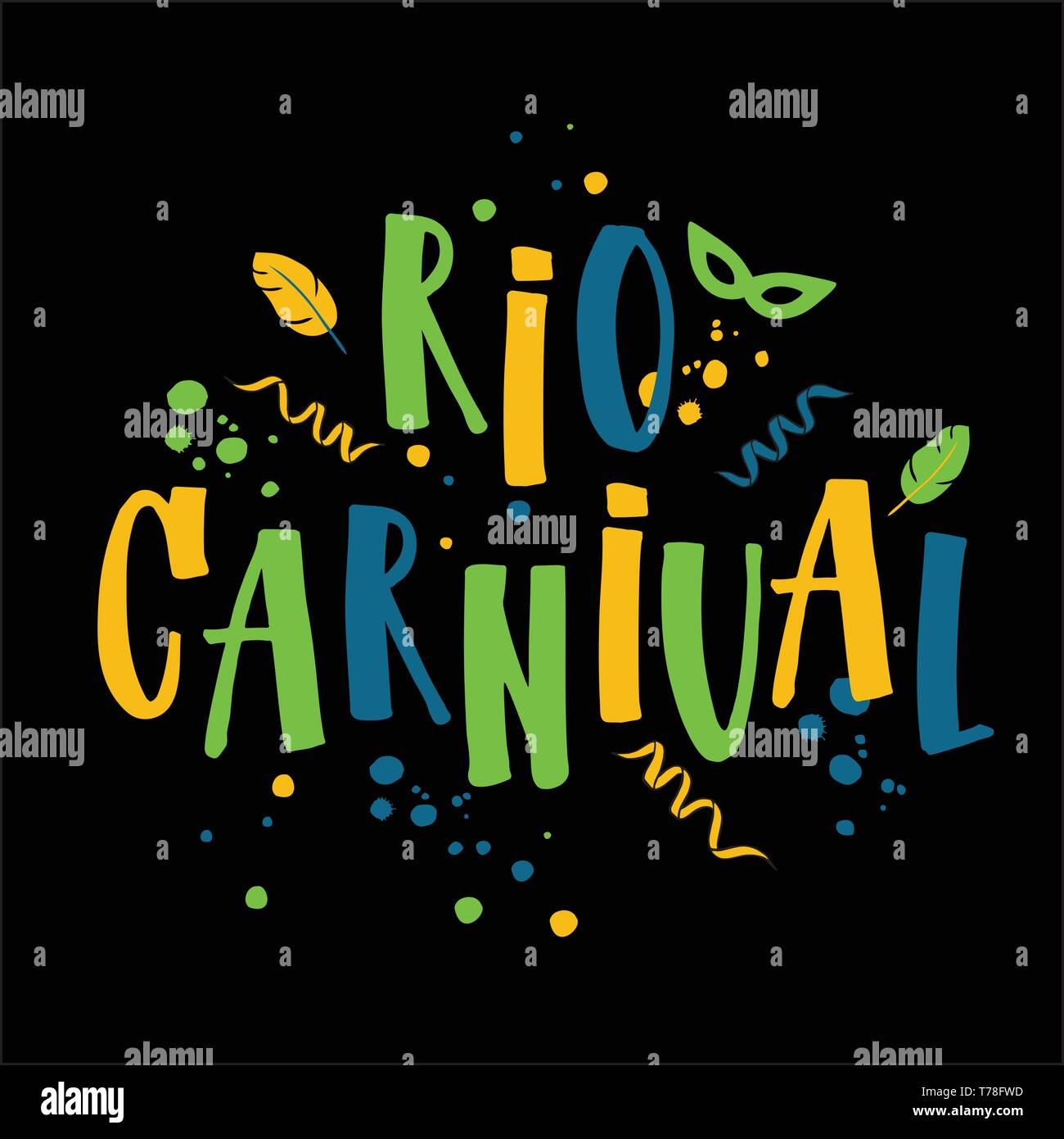 Illustration of Rio de Janeiro Carnival from Brazil vacation of colors ...