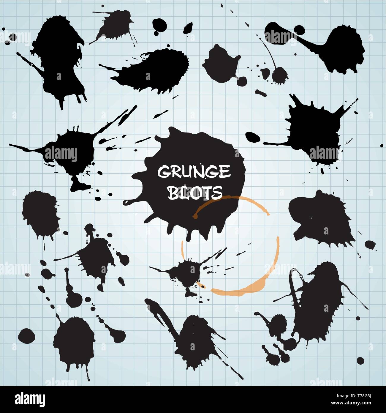 Blots set. Grunge texture. Vector background of black blots Stock ...
