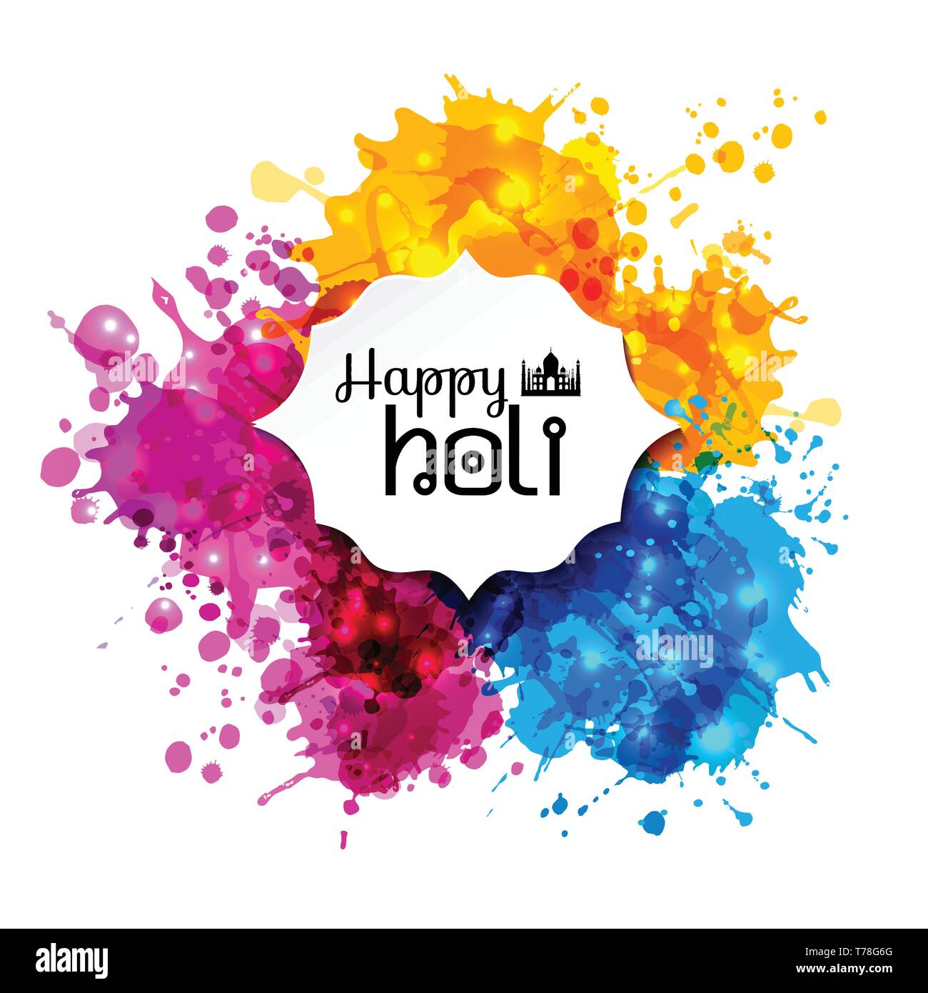 Holi spring festival of colors vector design element and sign holi. Can ...
