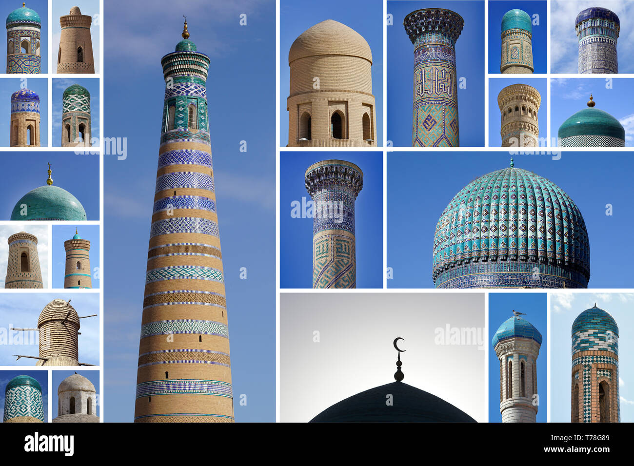 colorful, decorative domes and towers from Uzbekistan / Central Asia ...