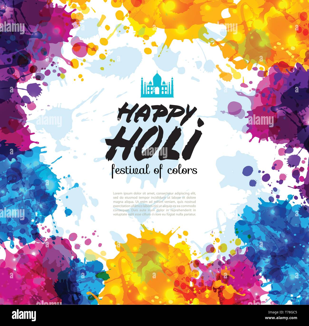 Holi spring festival of colors vector design element and sample text ...