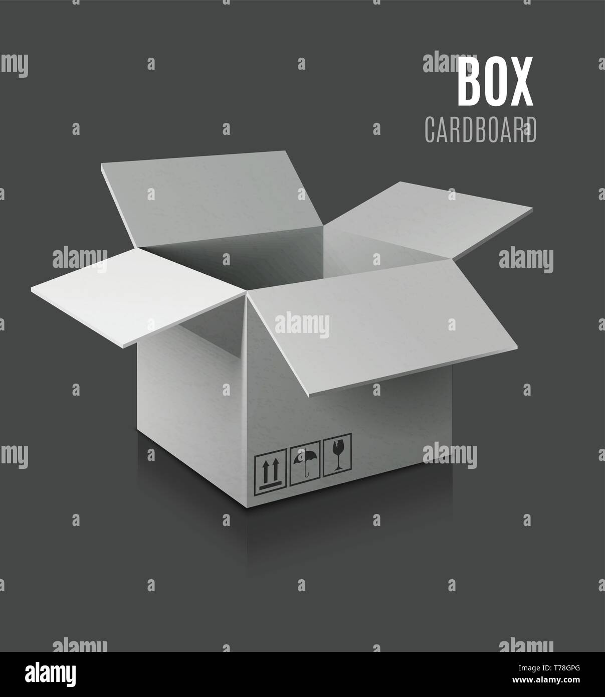 Cardboard box icon. Vector 3d model of box Stock Vector Image & Art - Alamy