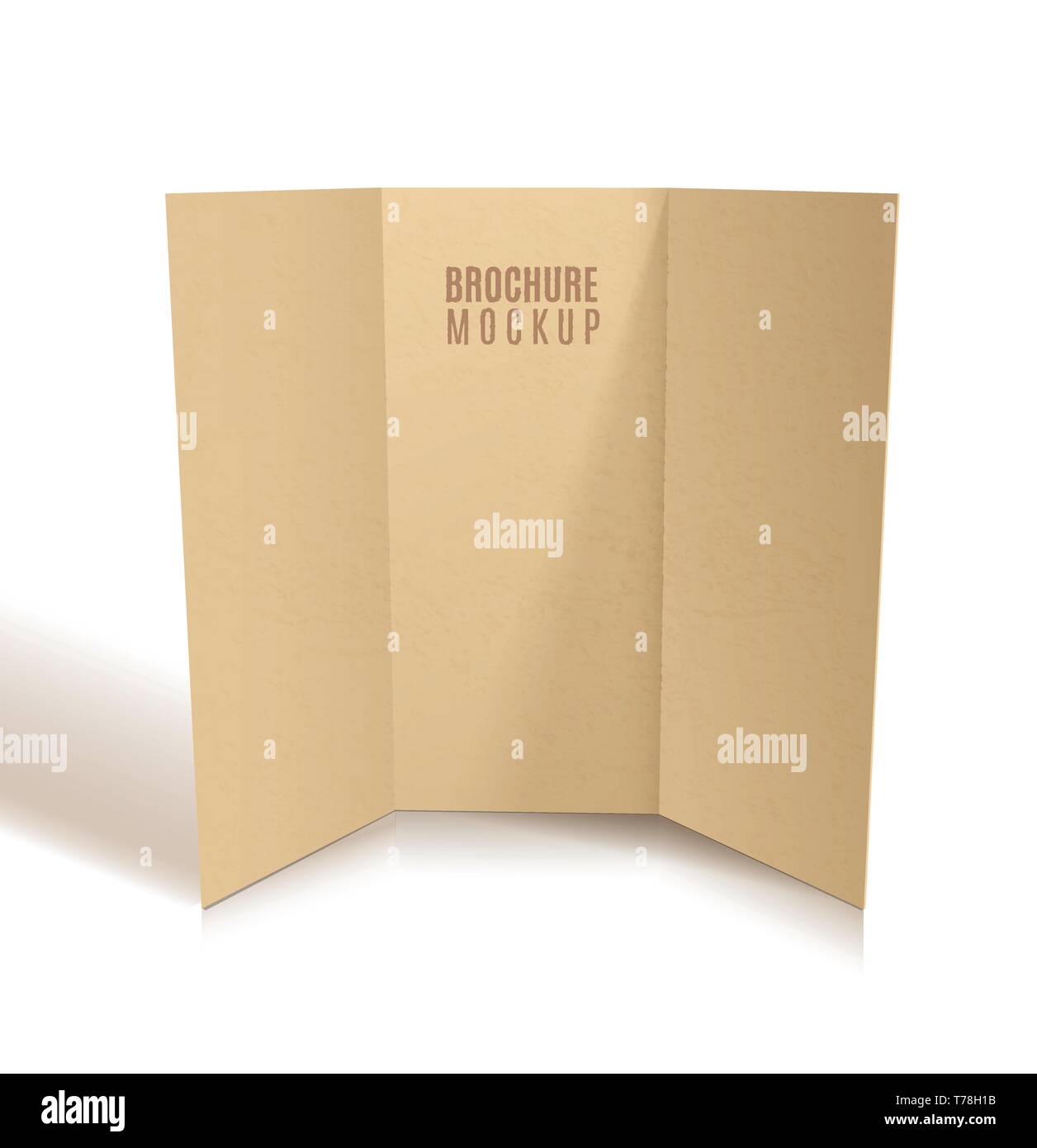 Blank tri-fold brochure design isolated. Paper craft Stock Vector Image ...