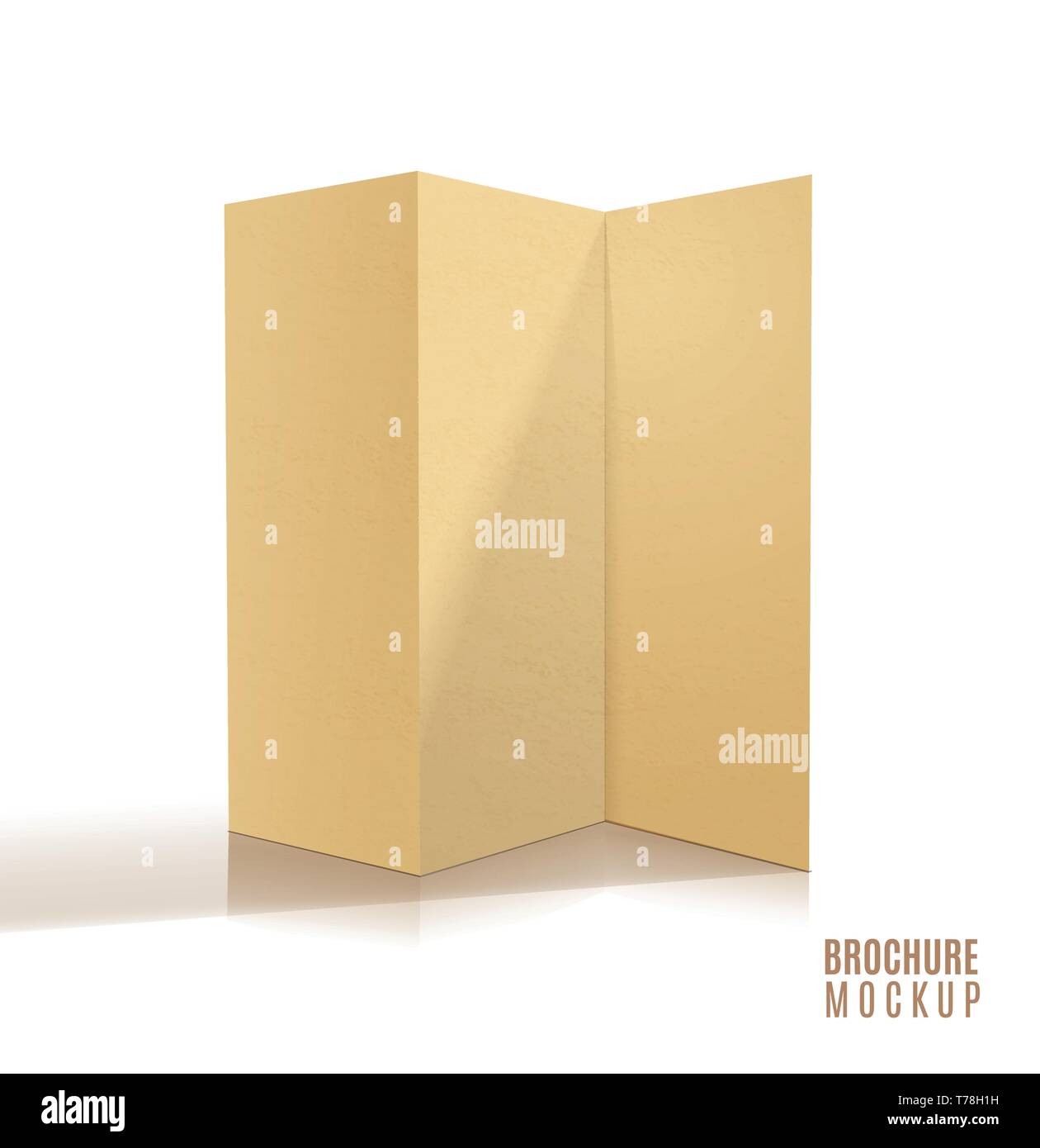 Blank tri-fold brochure design isolated. Paper craft Stock Vector Image ...