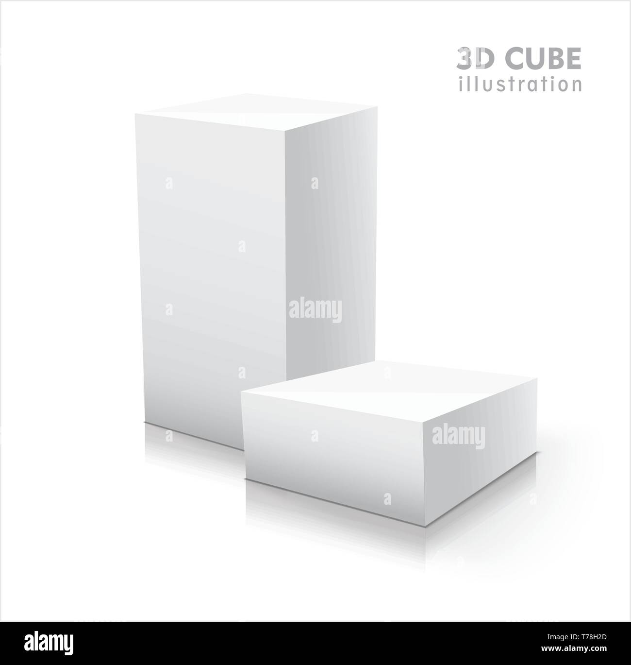 Two 3D cubes isolated on white background. Vector illustration Stock ...