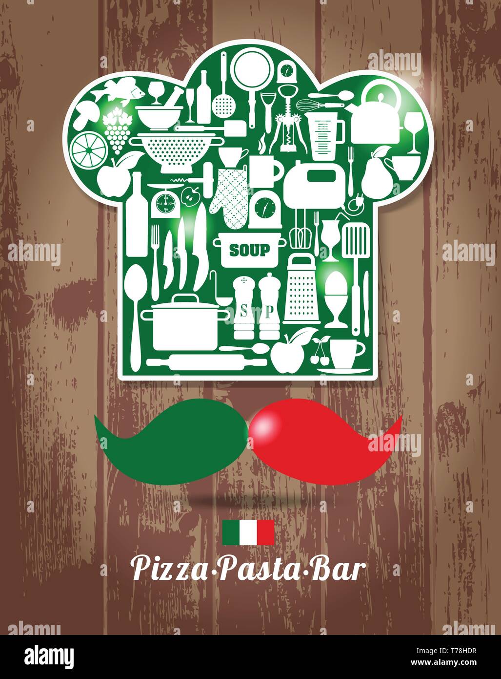 Italian chief cook. Kitchen abstract background of restaurant Stock ...