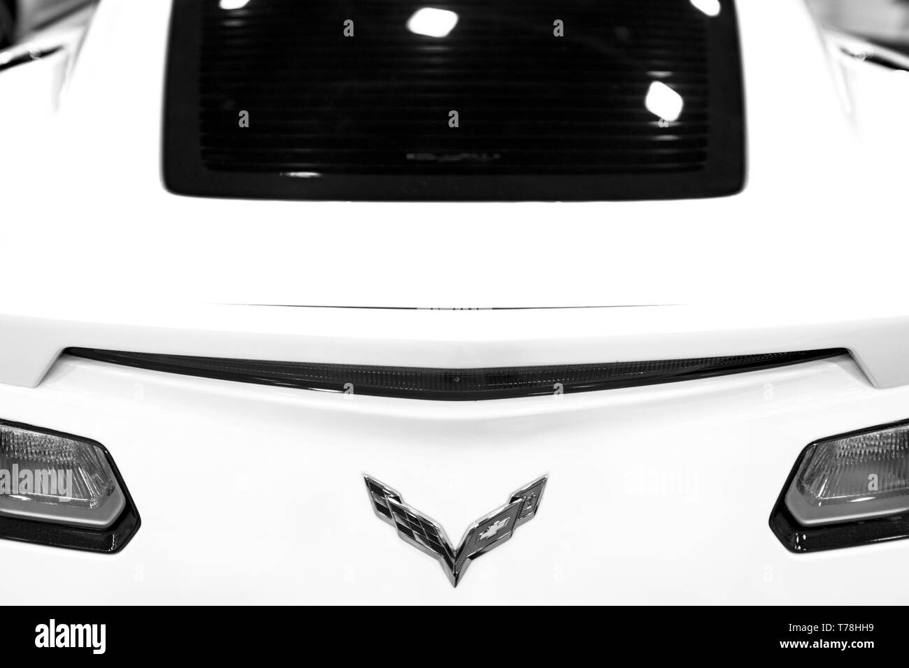 Brand new yellow car Black and White Stock Photos & Images - Alamy