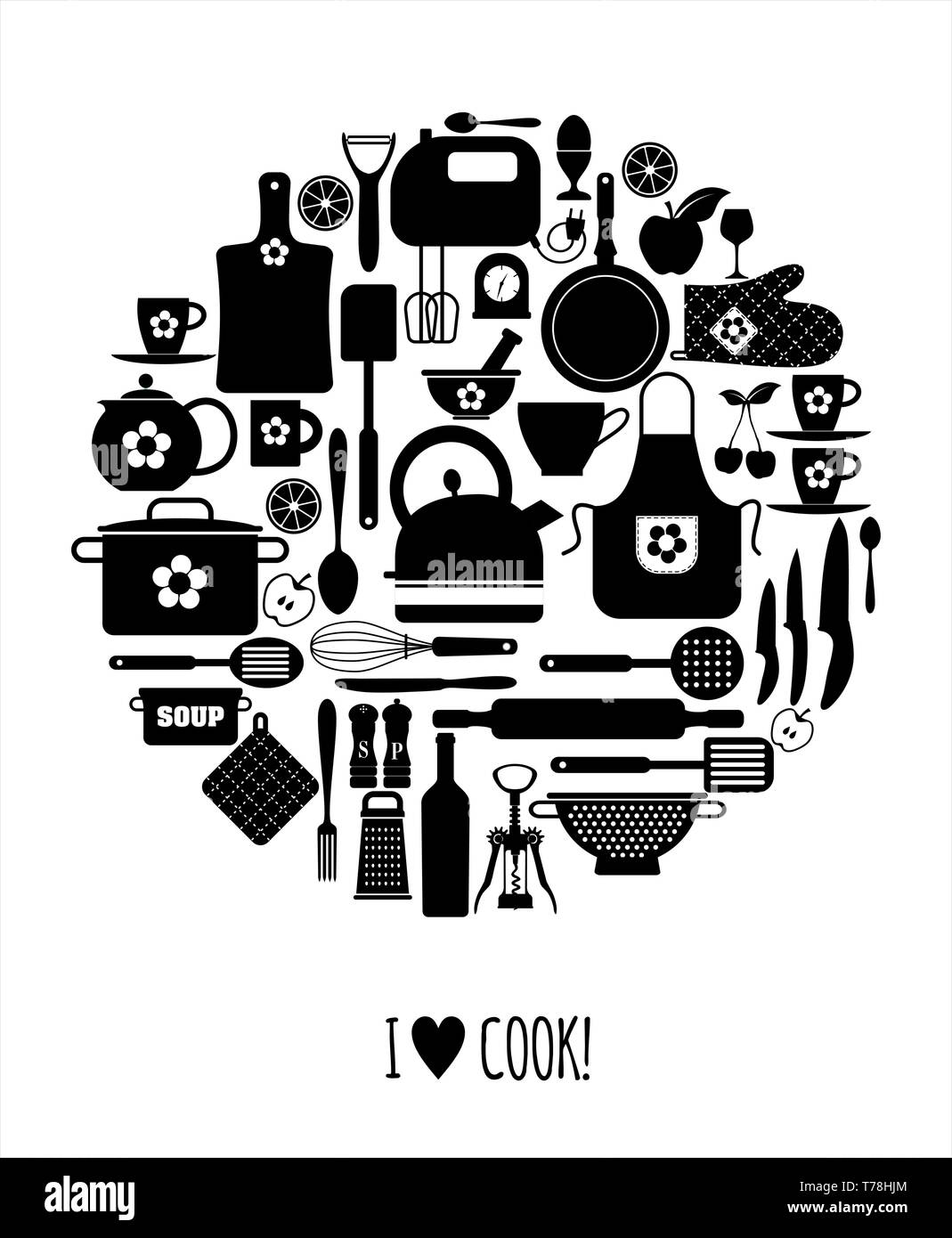 Kitchen love card Stock Vector Image & Art - Alamy