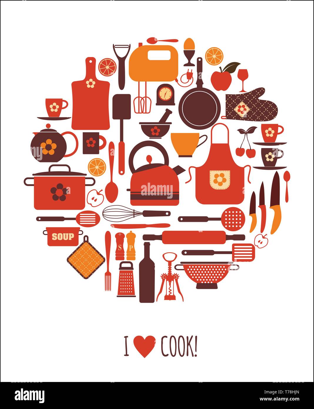 Kitchen love card Stock Vector Image & Art - Alamy