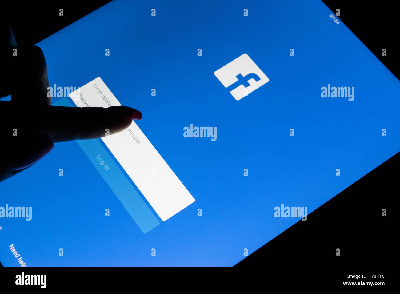 Sankt-Petersburg, Russia, December 20, 2017: A woman's hand is touching ...