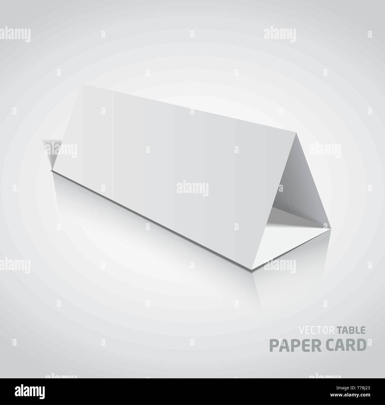 3d table paper card isolated on a grey background. Vector realistic ...