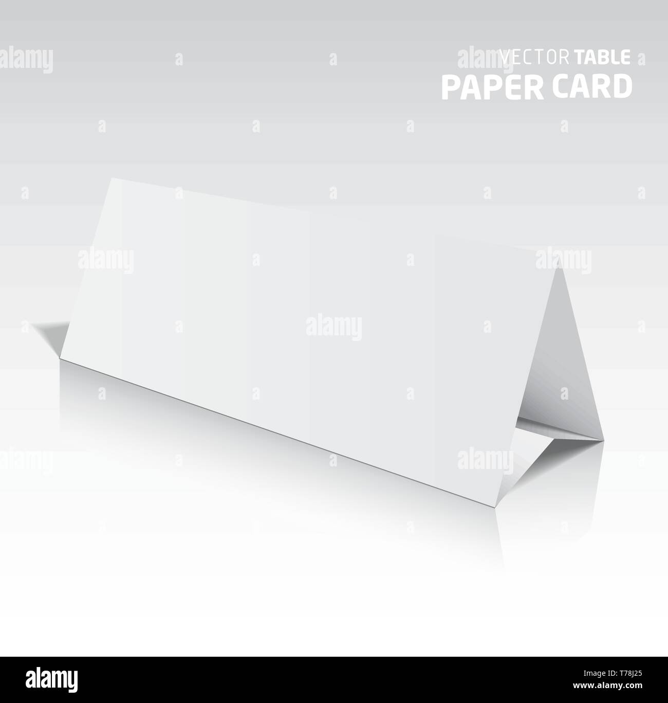 3d table paper card isolated on a grey background. Vector realistic ...