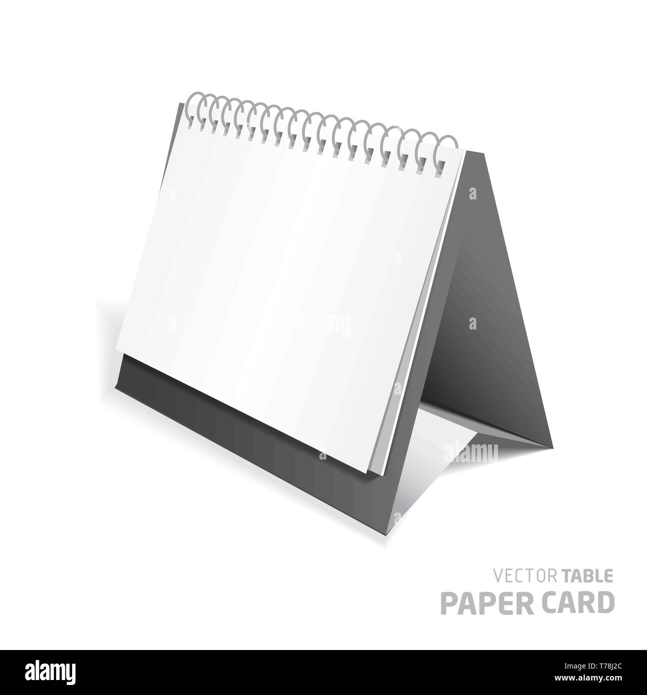 3d table paper card isolated on a grey background. Vector realistic ...