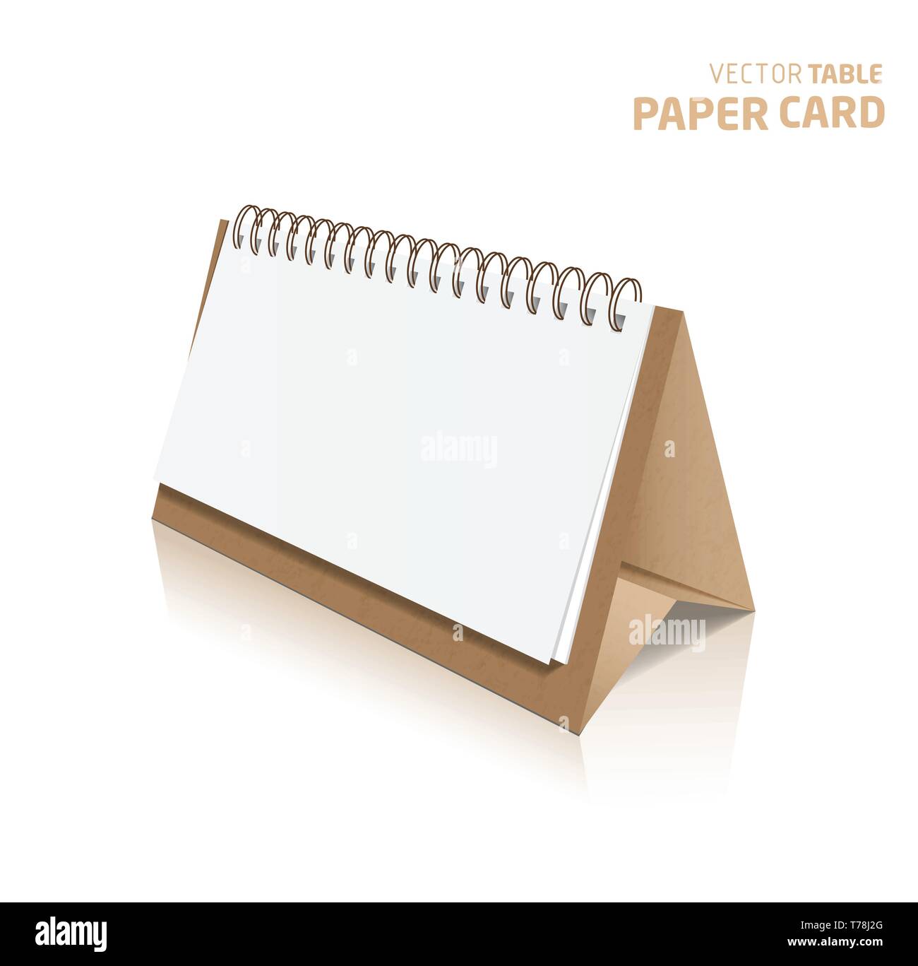 3d table paper card isolated on a grey background. Vector realistic ...