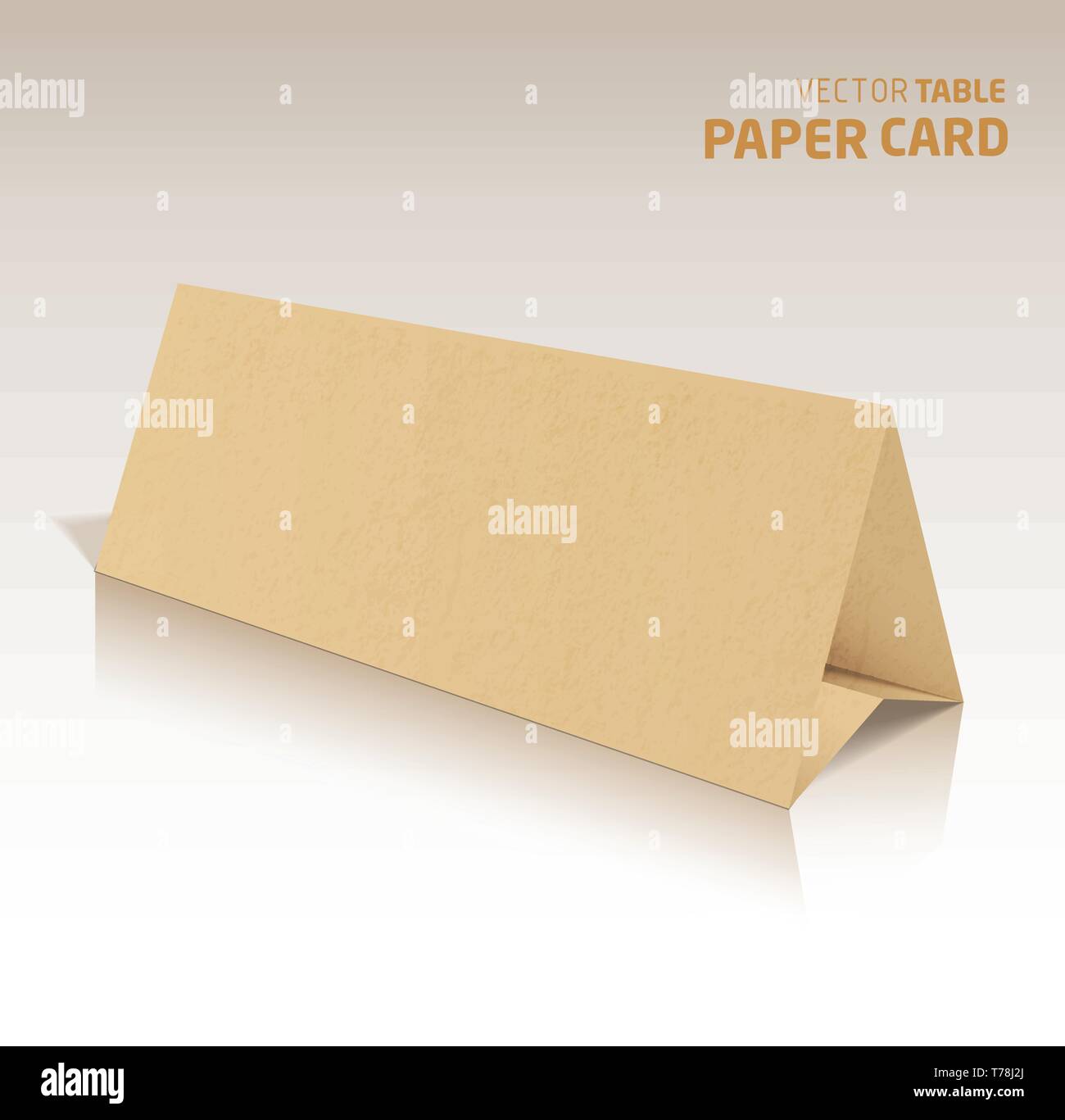 3d table papercraft card isolated on a grey background. Vector ...