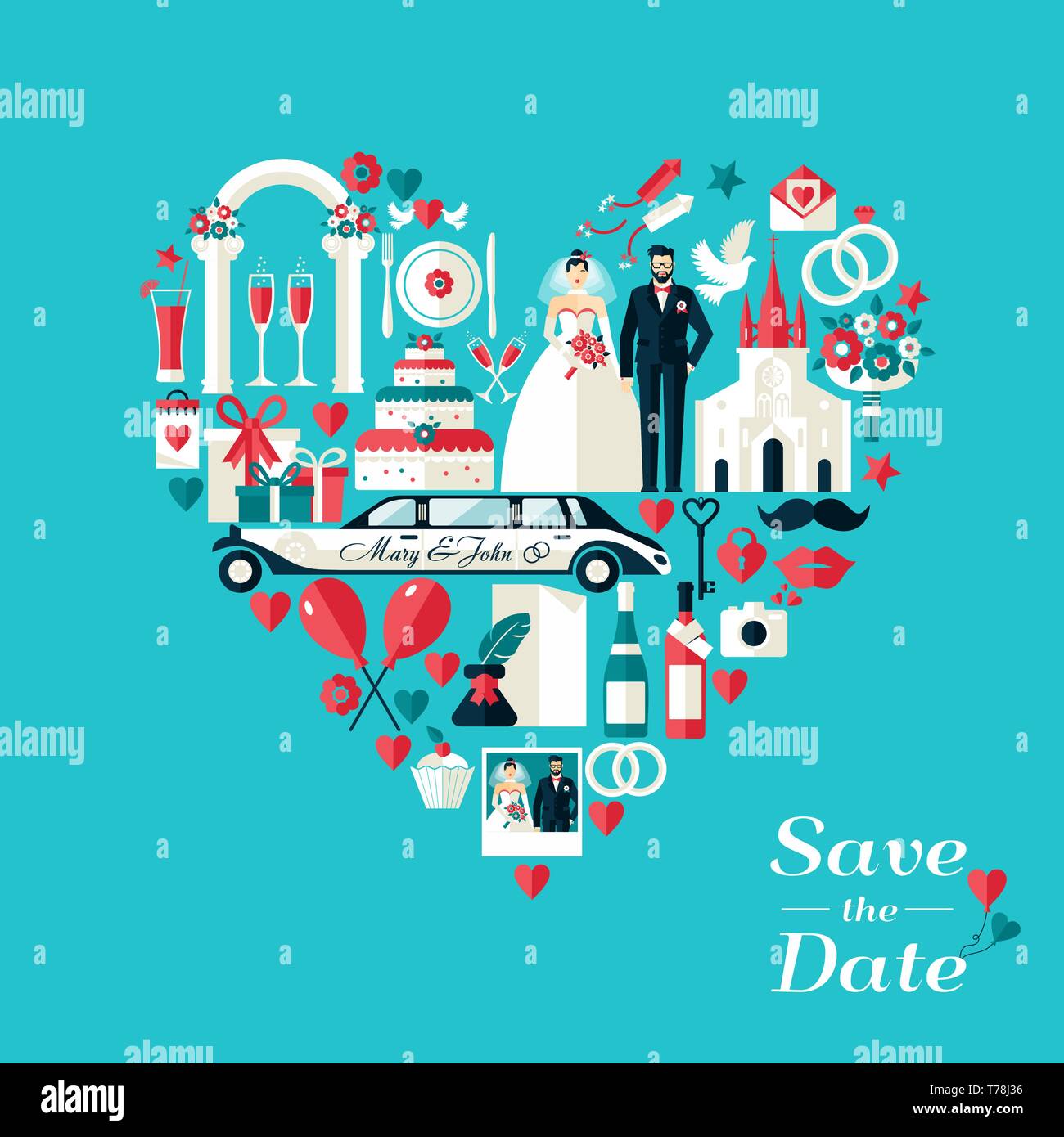 Wedding card invitation of heart Stock Vector Image & Art - Alamy
