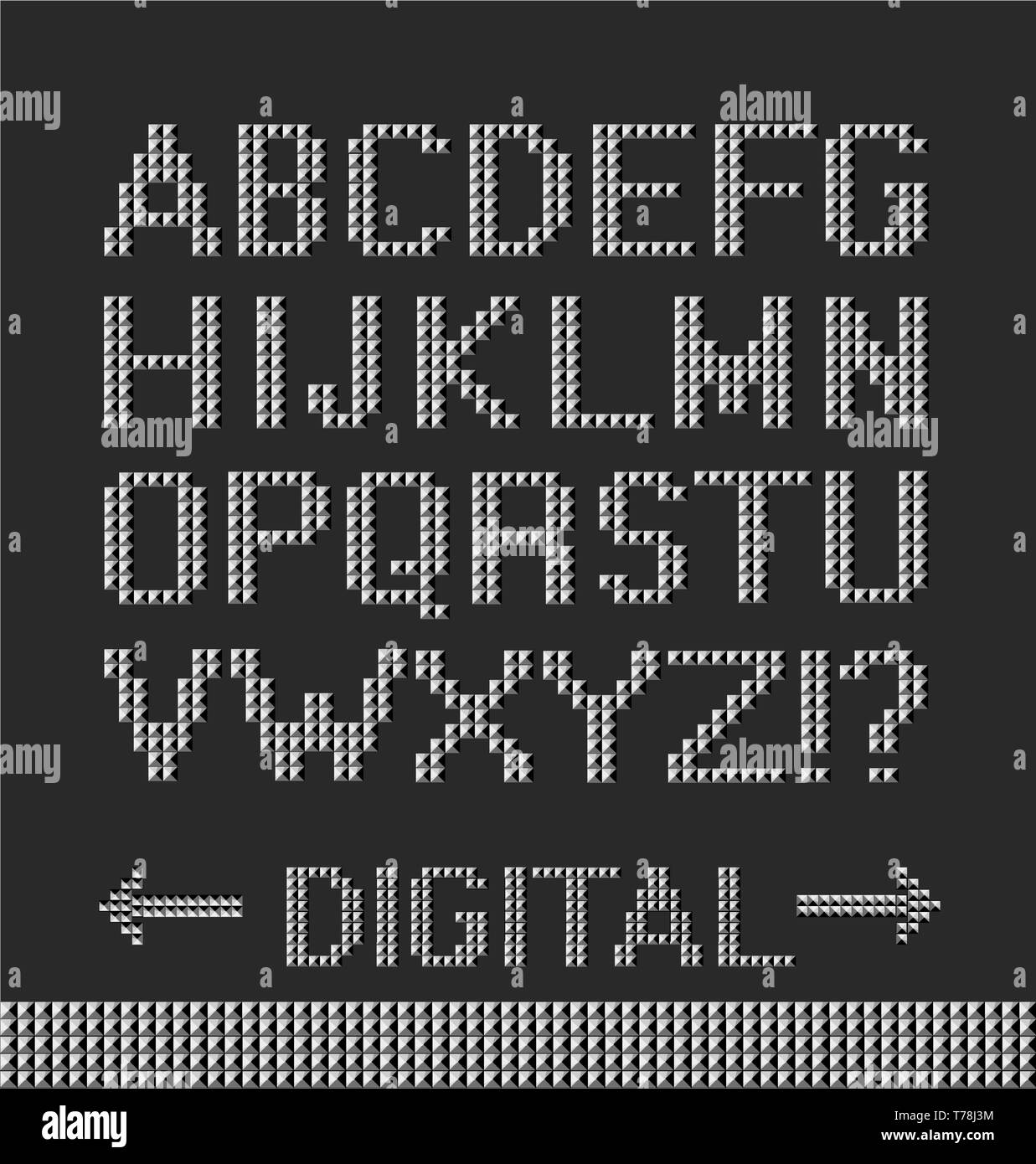 Pixel font background. Vector illustration of fonts Stock Vector Image ...