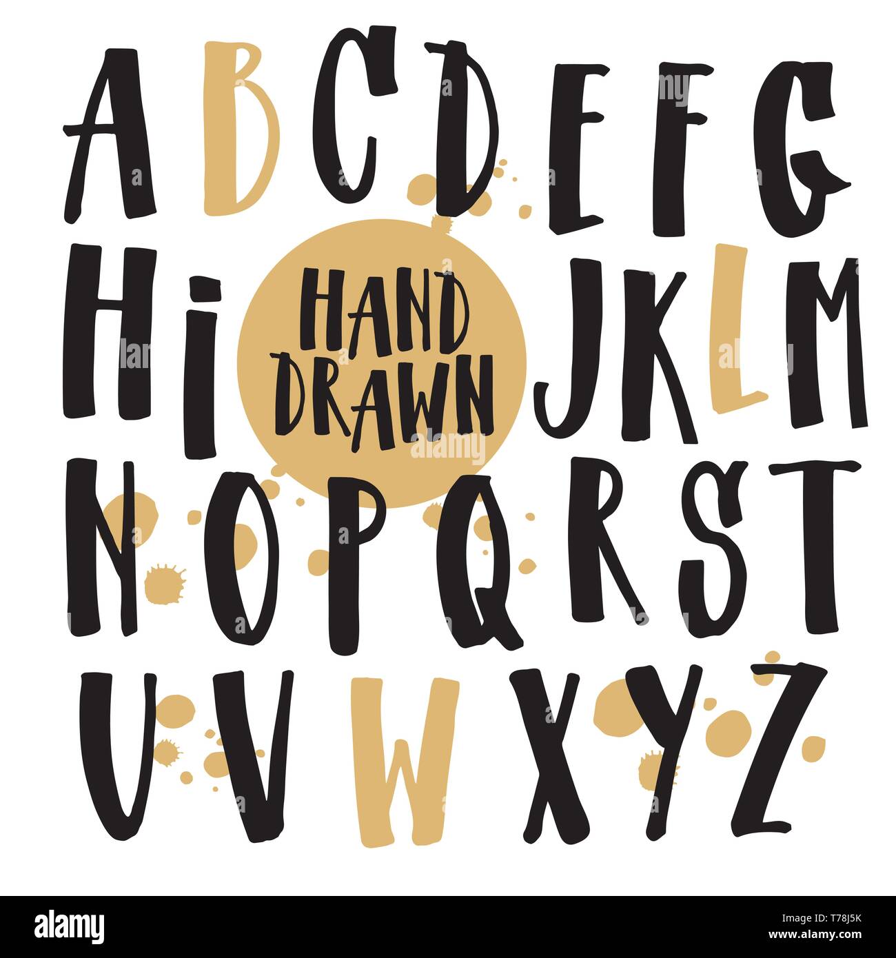 Hand drawn set of type Lettering set for your design Stock Vector Image ...