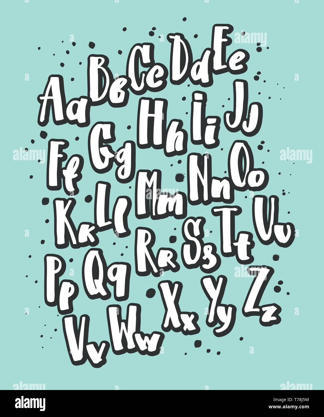 Hand drawn set of type Lettering set for your design Stock Vector Image ...