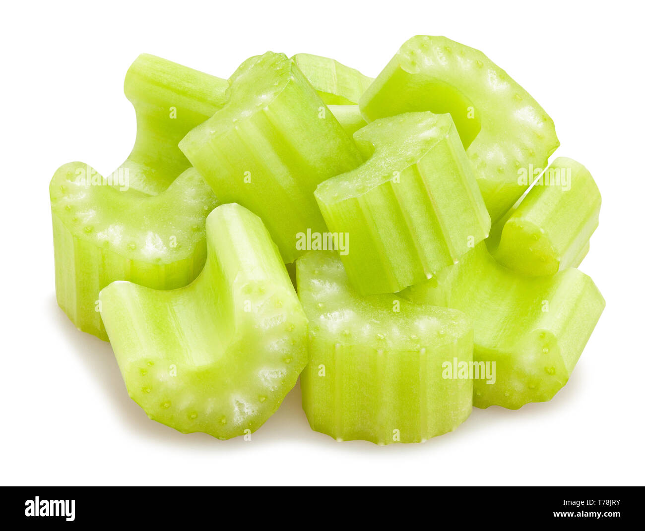 sliced celery sticks path isolated Stock Photo - Alamy
