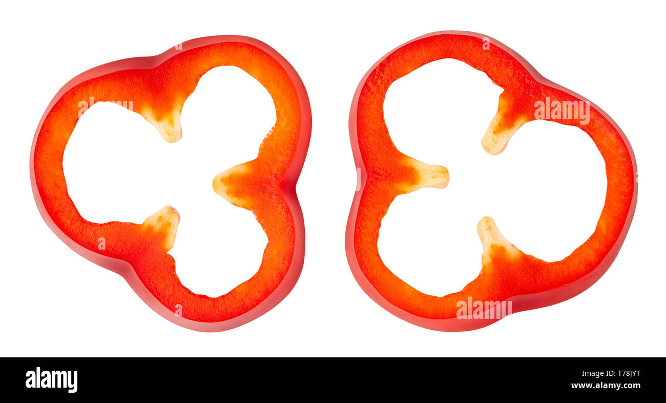 sliced bell pepper path isolated Stock Photo - Alamy