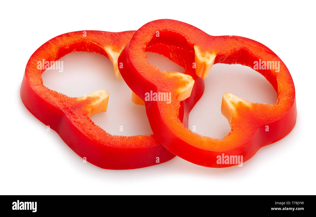 sliced bell pepper path isolated Stock Photo - Alamy