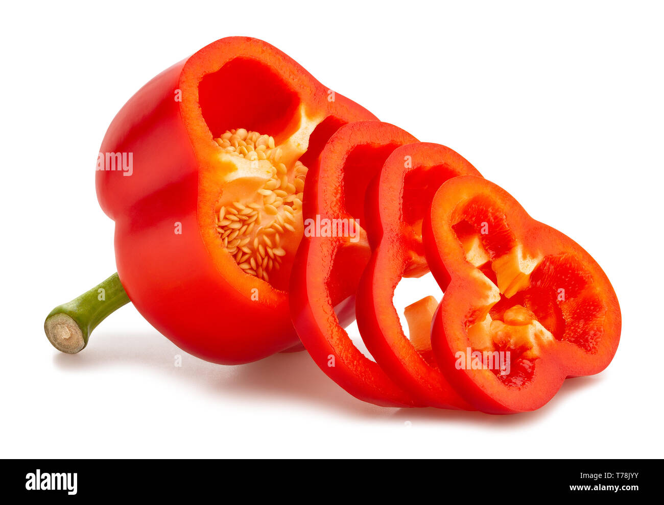 sliced bell pepper path isolated Stock Photo - Alamy