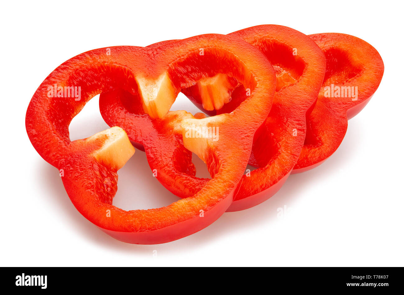 sliced bell pepper path isolated Stock Photo - Alamy