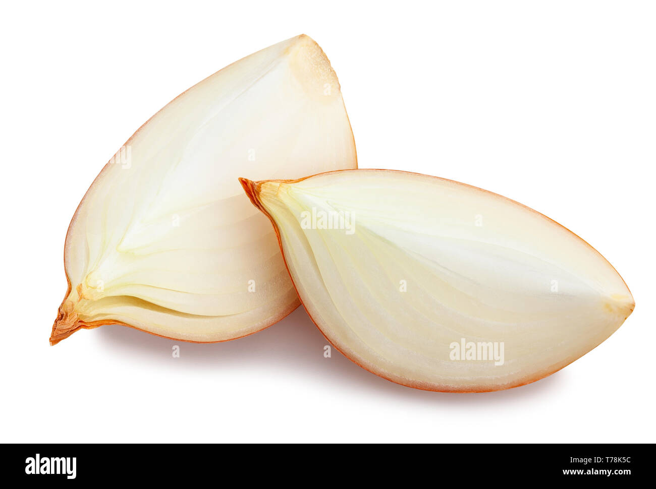 sliced onions path isolated Stock Photo - Alamy