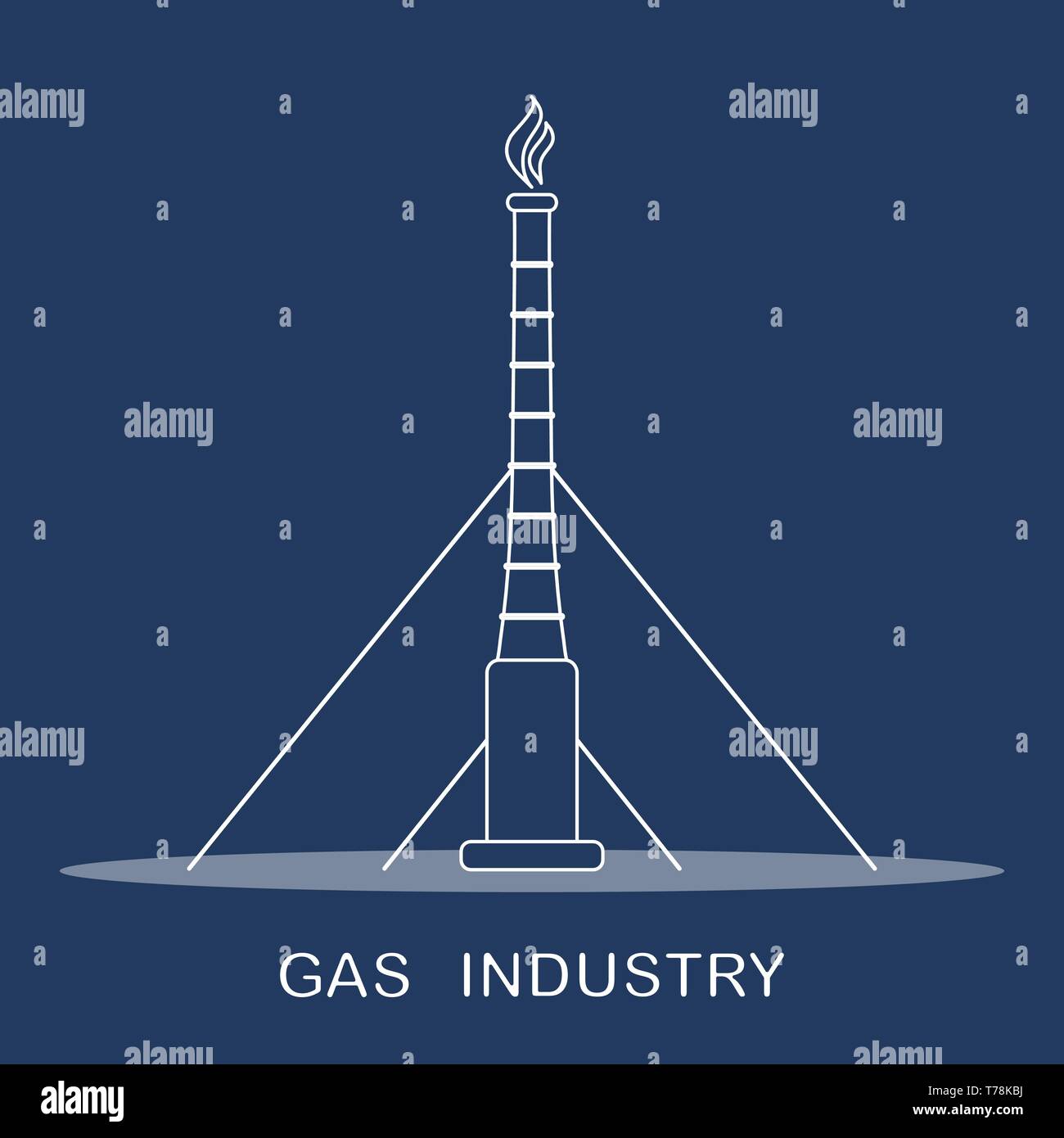 Vector illustration with equipment for gas production. Gas industry ...