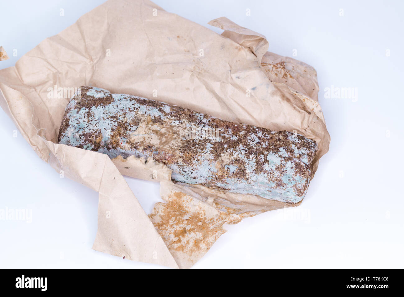 A bundle of food. Dangerous food product. Inedible food. Top view Stock ...