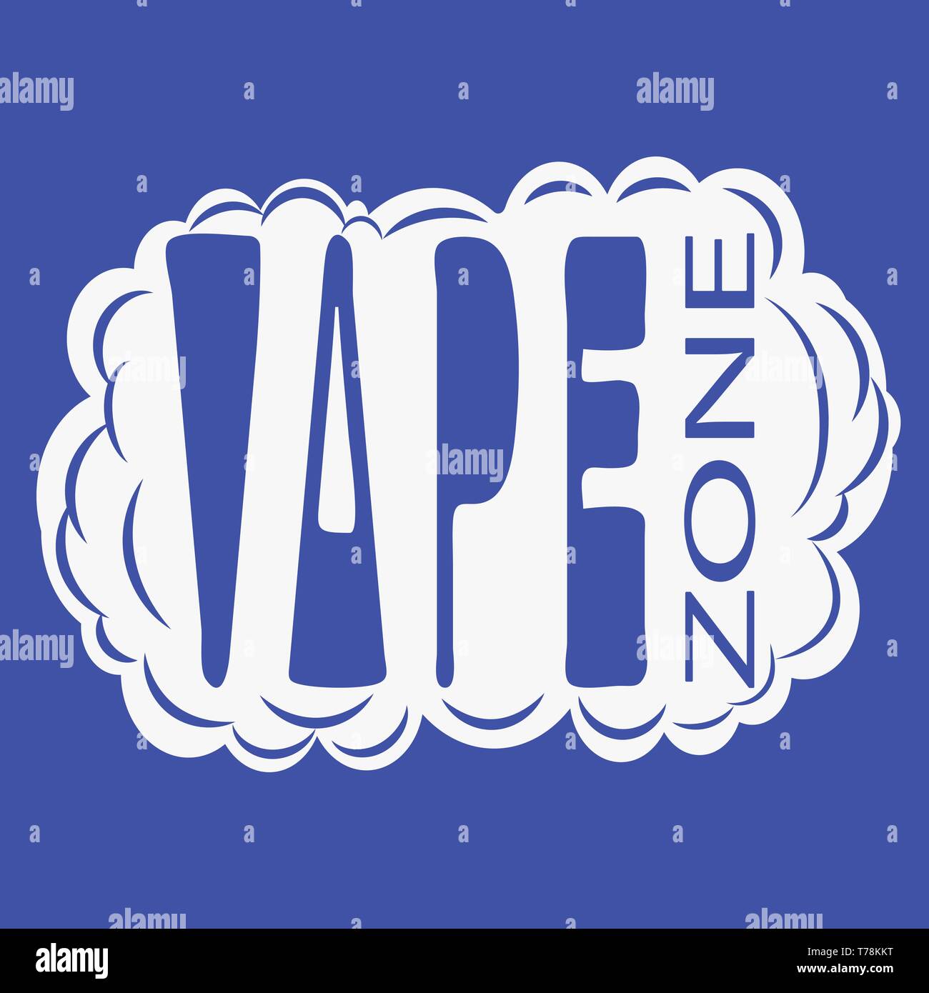 Vape zone. Inscription in a cloud of vapor from an electronic cigarette ...