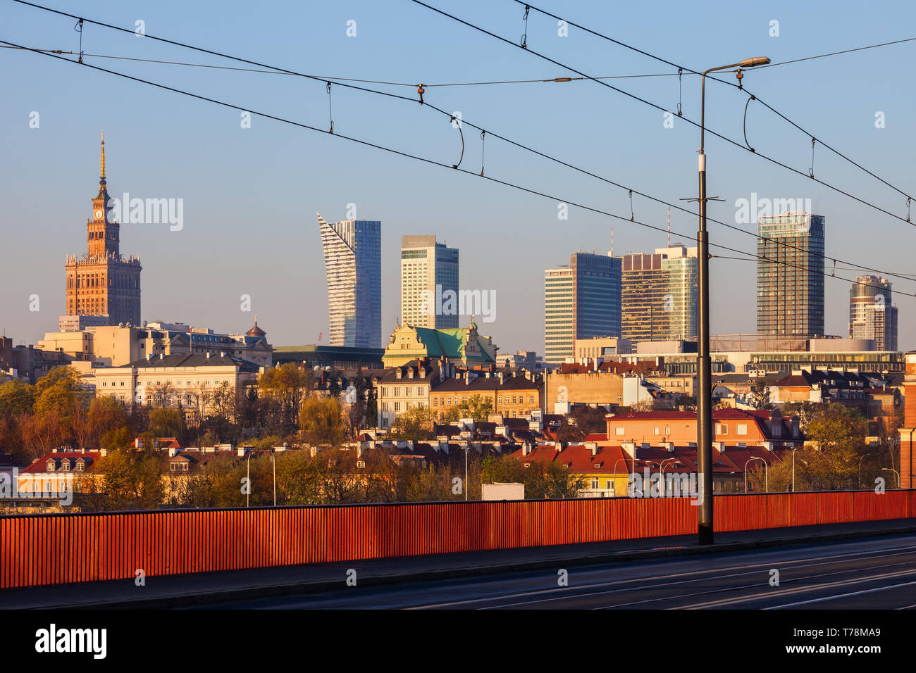Warsaw downtown skyline, capital city of Poland cityscape Stock Photo ...