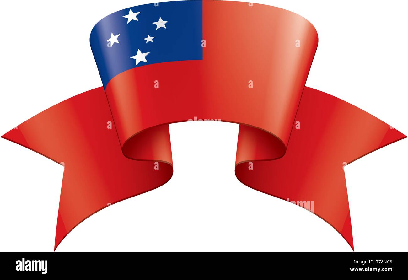 Samoa flag, vector illustration on a white background Stock Vector ...