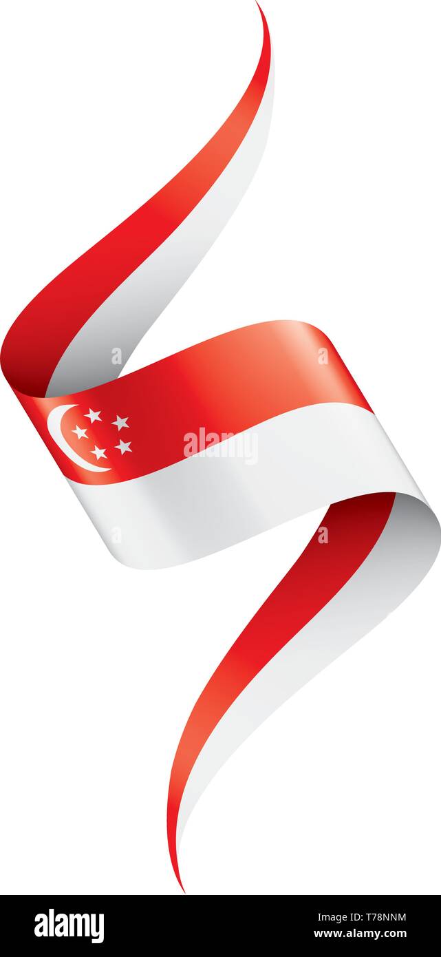 Singapore flag, vector illustration on a white background Stock Vector ...