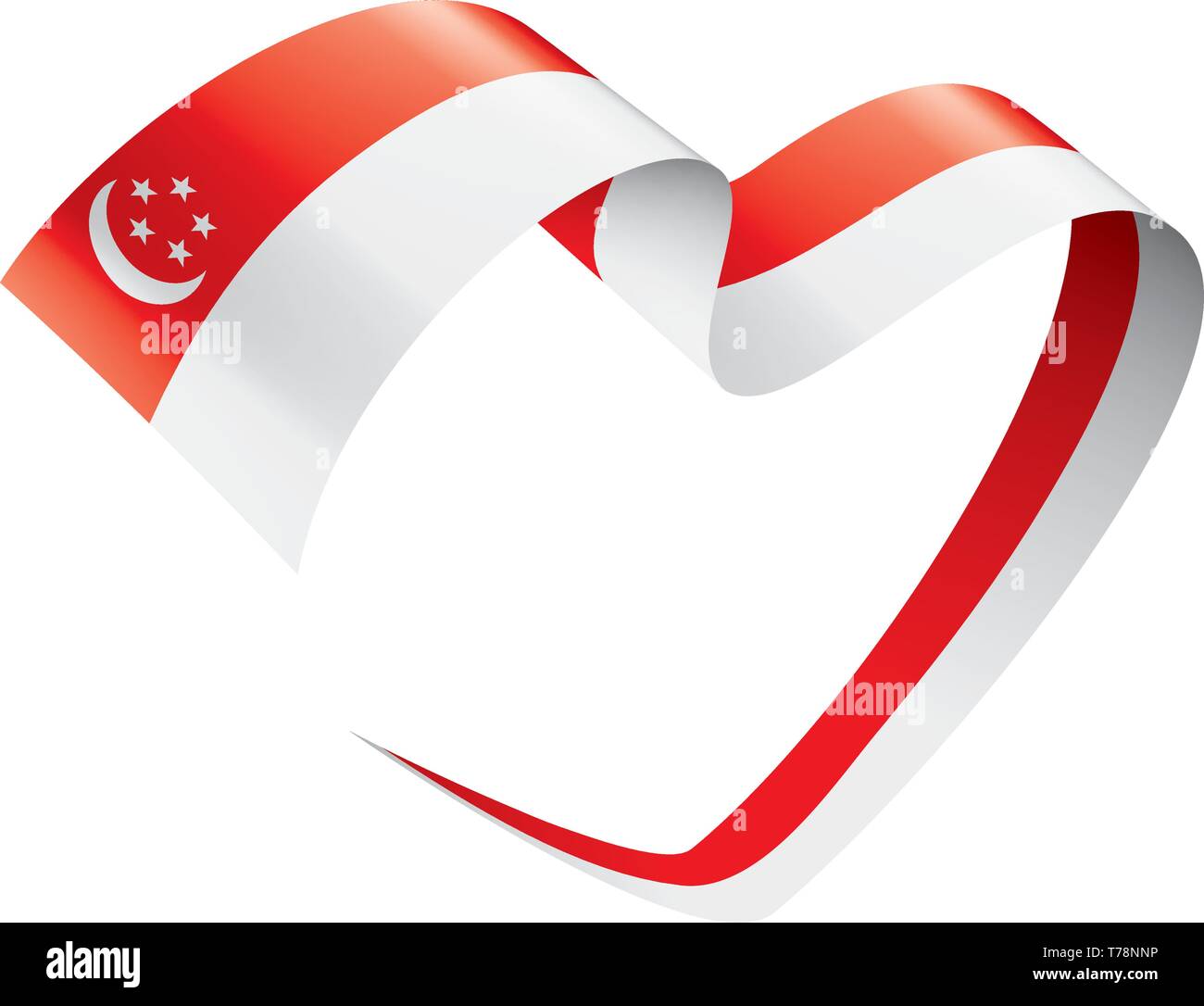 Singapore flag, vector illustration on a white background Stock Vector ...