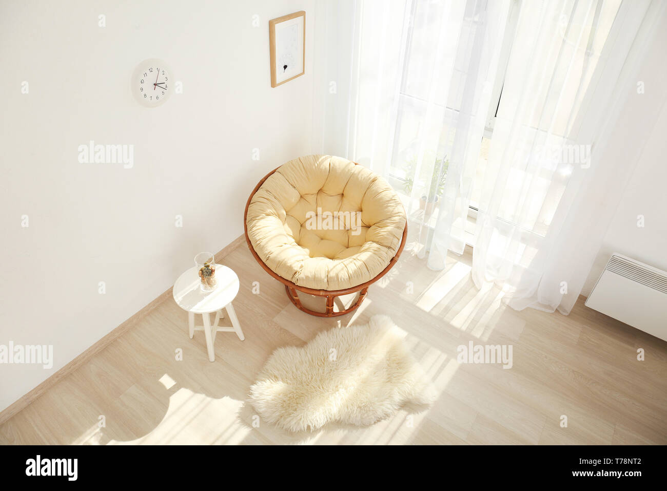 Interior of living room, view through CCTV camera Stock Photo - Alamy